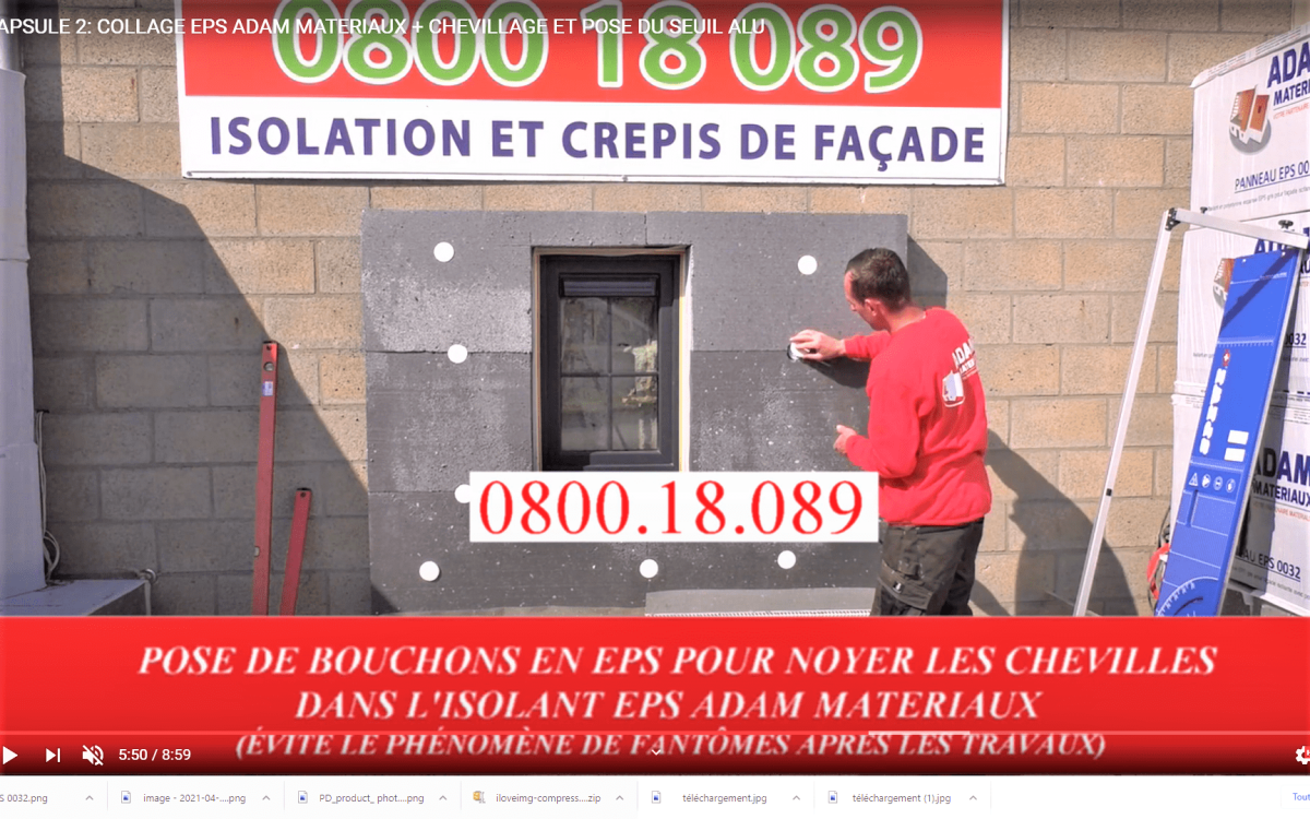 ISOLANT FACADE 20cm EPS GRIS Top 031 Adam Materiaux/ 1m²